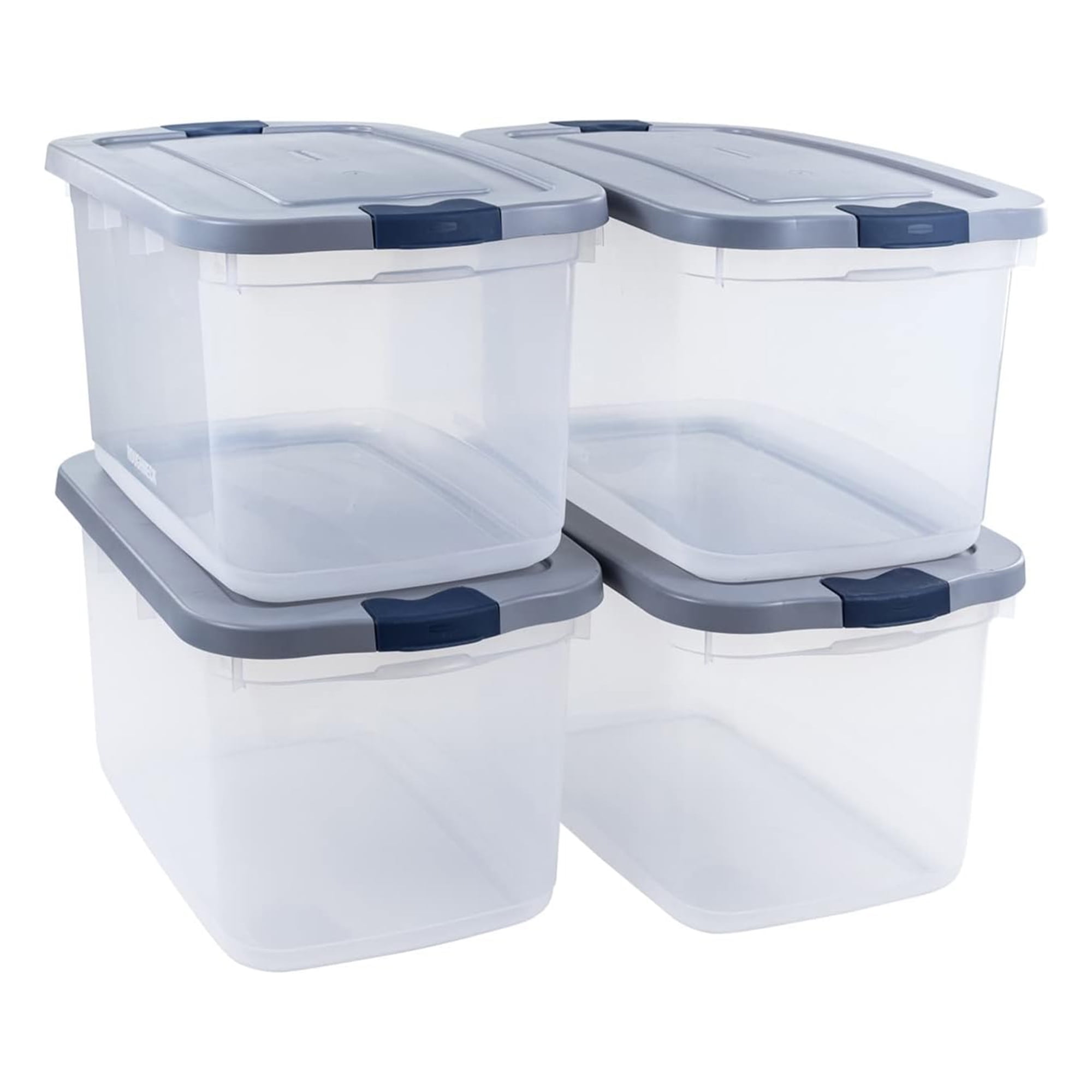 Rubbermaid 4 Pack Roughneck Clear Stackable Storage Containers, 66 ...