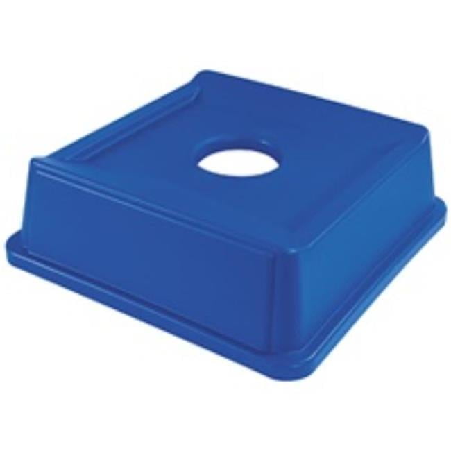 Rubbermaid RUB153BLBLU 35 & 50 gal Square Recycling Bottle & Can Lid ...