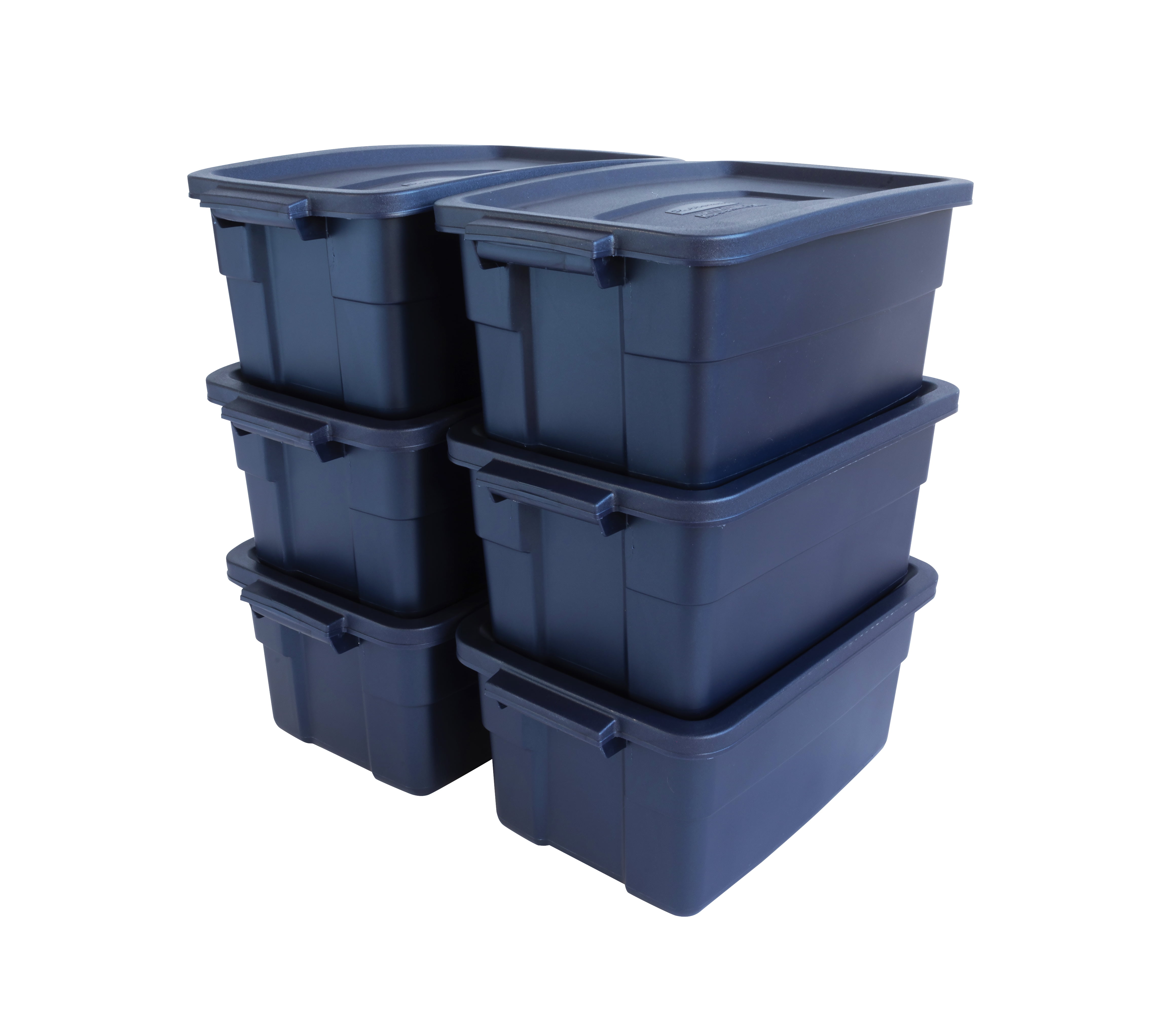 Rubbermaid Small Roughneck 3 Gal Blue Storage Tote Container (6 Pack ...