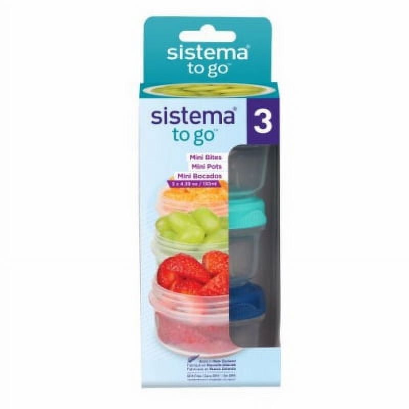 Rubbermaid Sistema 3 Pack Snack Food Storage Container. Mini Bites 4.3 ...