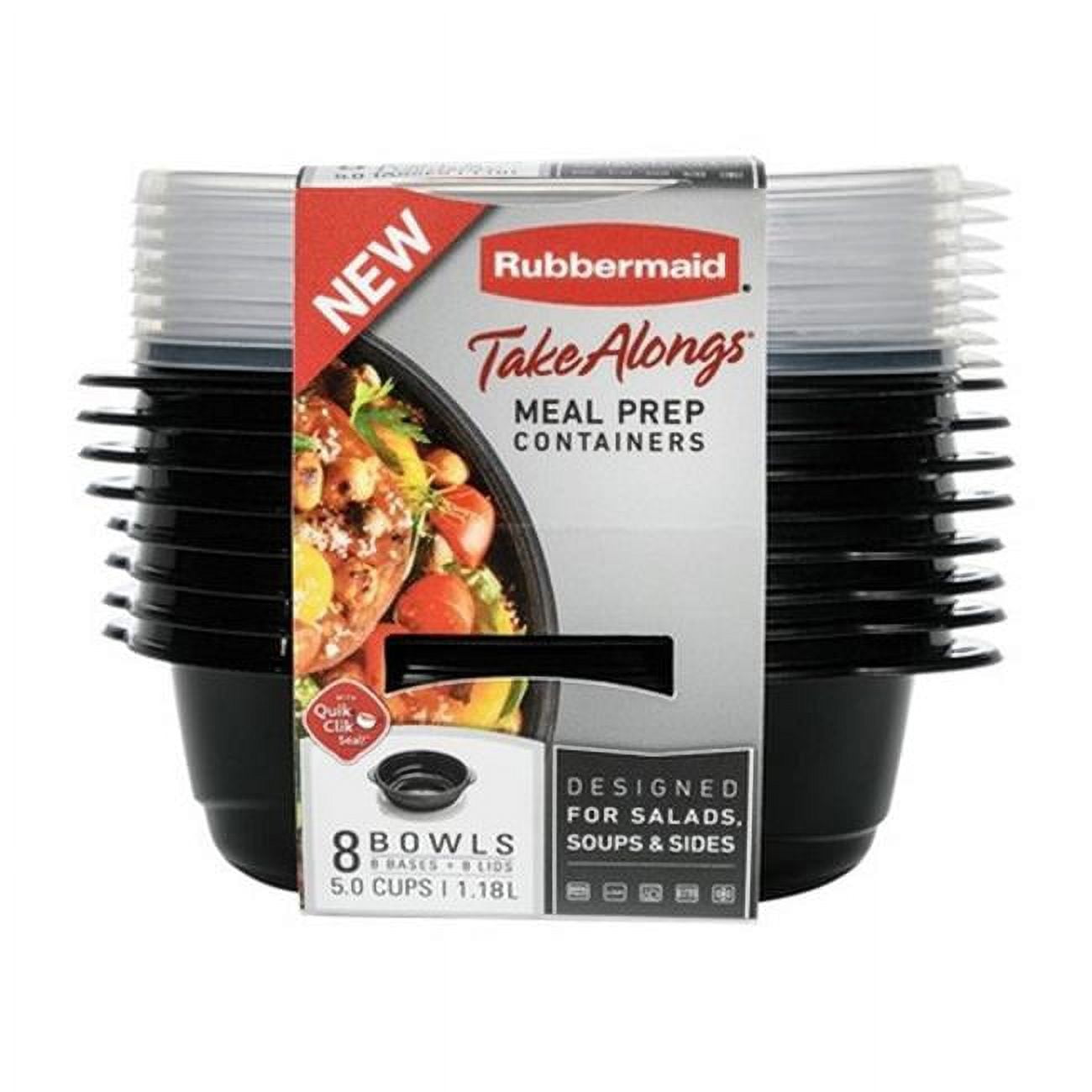 Rubbermaid TakeAlongs 5-Cup Round Food Storage Containers, Pack of 8 ...