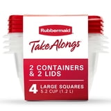 Rubbermaid TakeAlongs 5.2-Cup Deep Square Food Storage Containers, 4pk ...