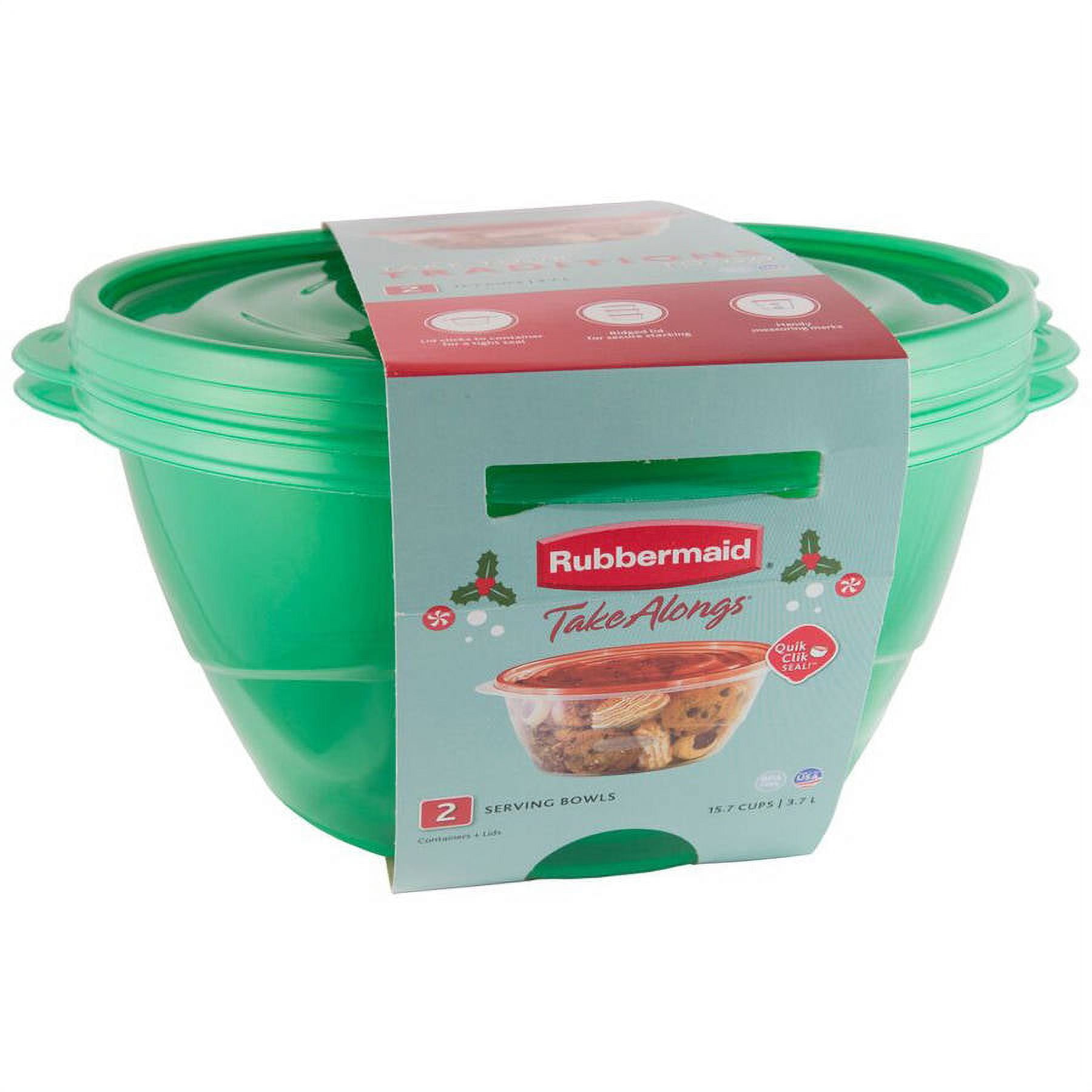 Rubbermaid TakeAlongs Serving Rectangle 2pk Green Microwaveable Storage ...