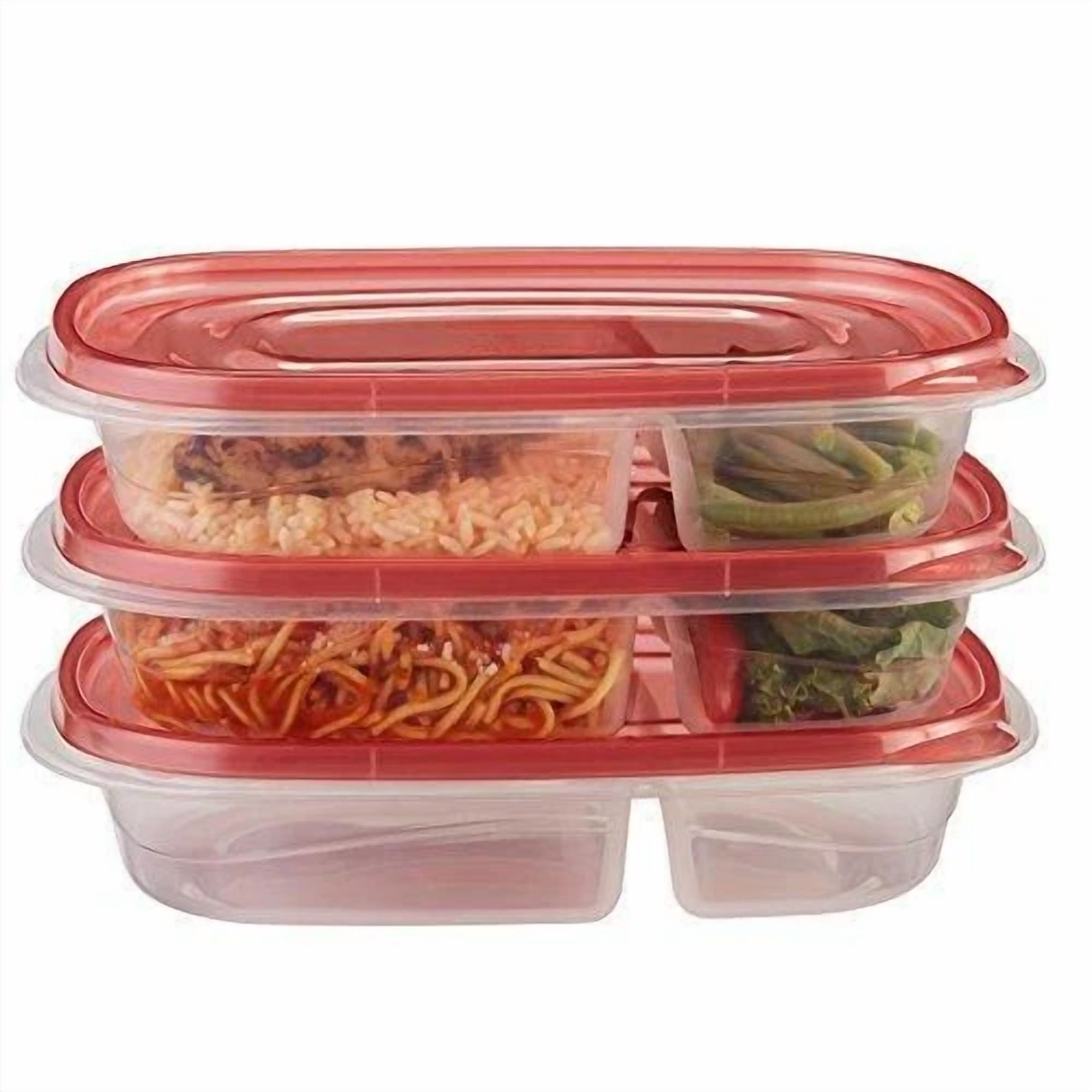Rubbermaid Takealongs Divided Rectangular Food Storage Containers, 3.7 ...