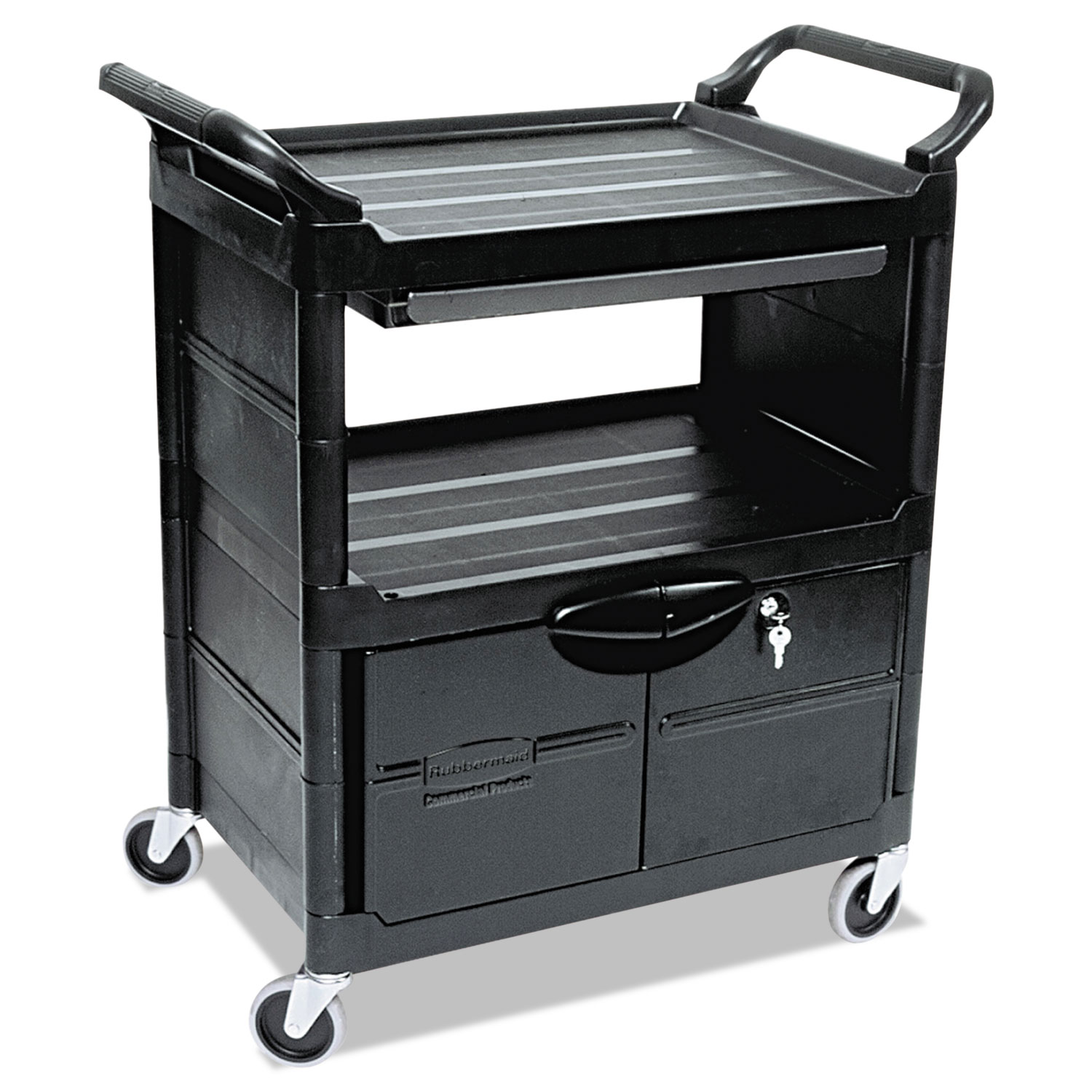 Rubbermaid Utility Cart With Locking Doors - Two-Shelf Cart - Walmart.com