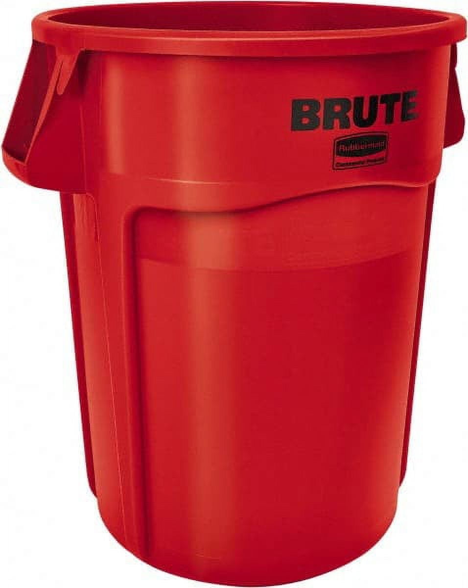 Rubbermaid fg263200red 32 Gal Round Red Trash Can Polyethylene ...