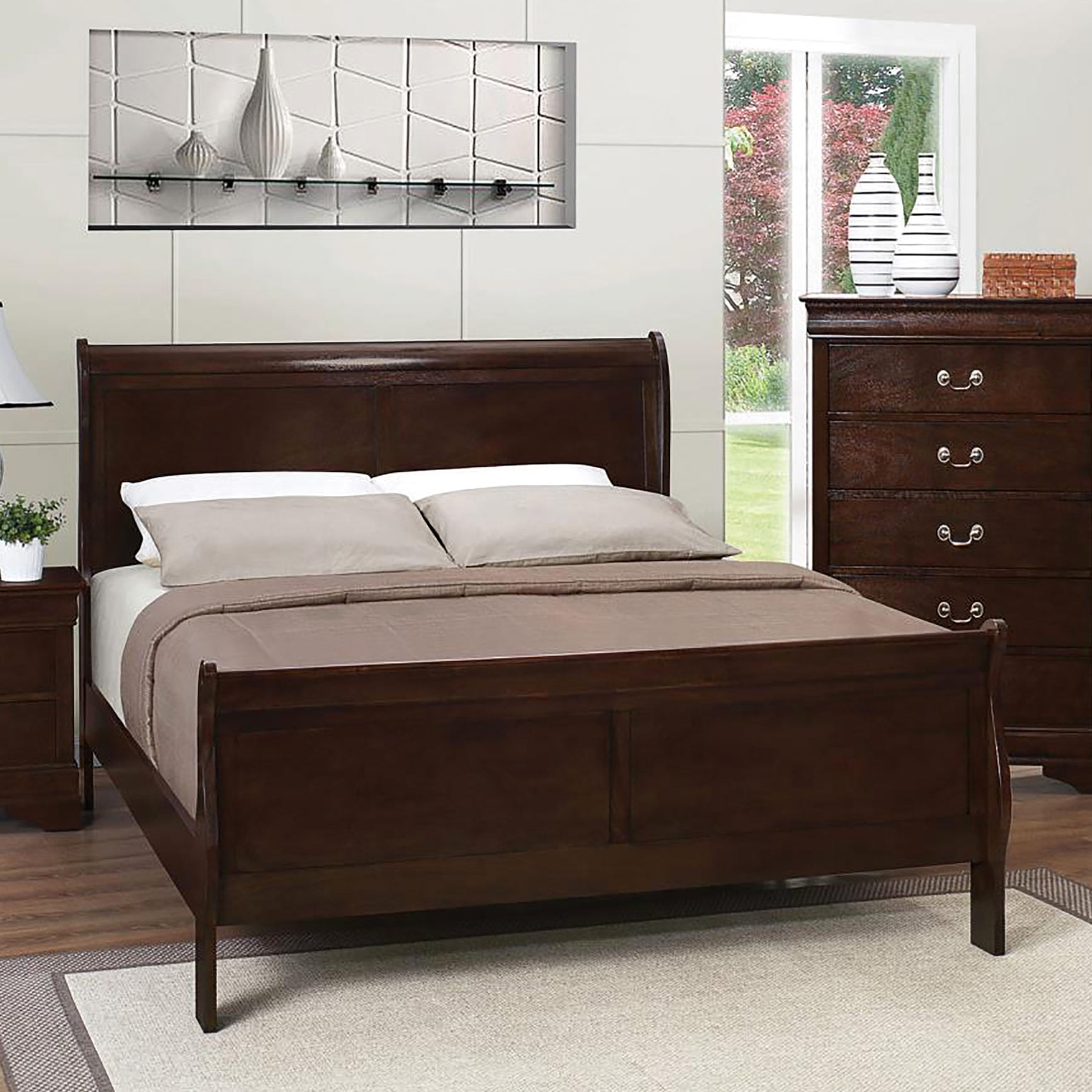 Rubberwood Bed - Well - Made Panel Bed Style - Bedroom Arrangement ...