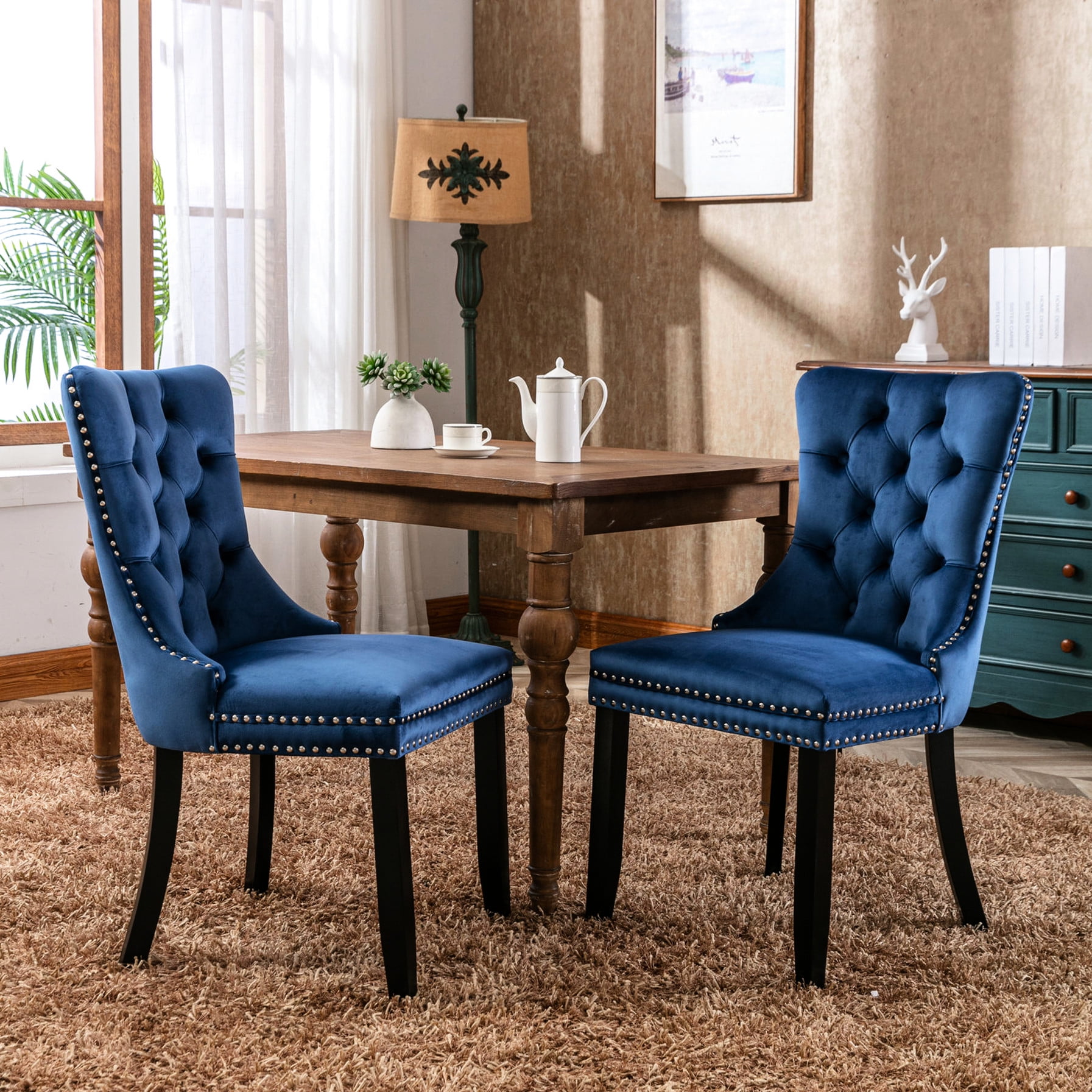 Rubberwood Legs, Adjustable Height - Rivet - Trimmed for Luxury ...
