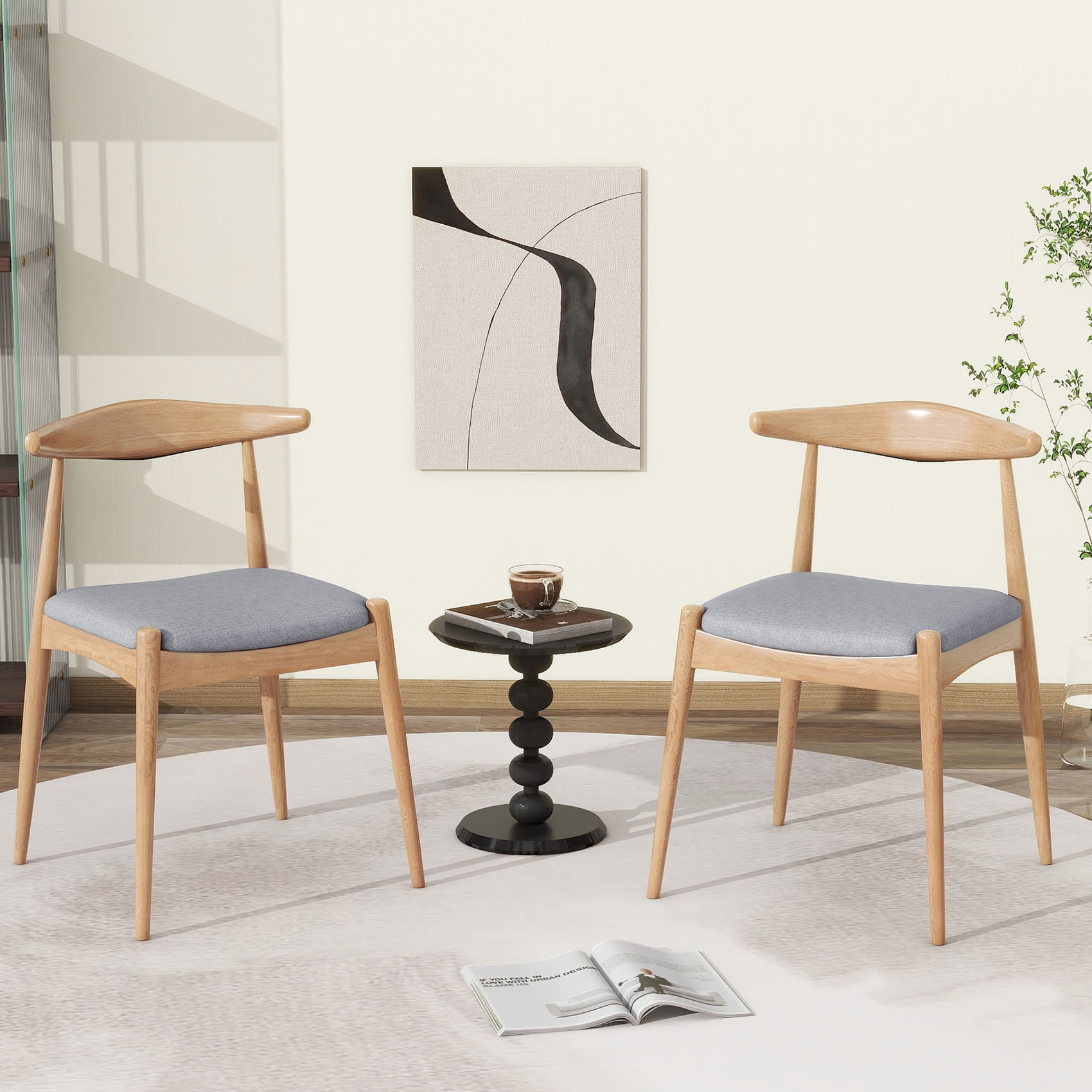 Rubberwood chairs, set of 2 / Ideal for modern home decor - Walmart.com