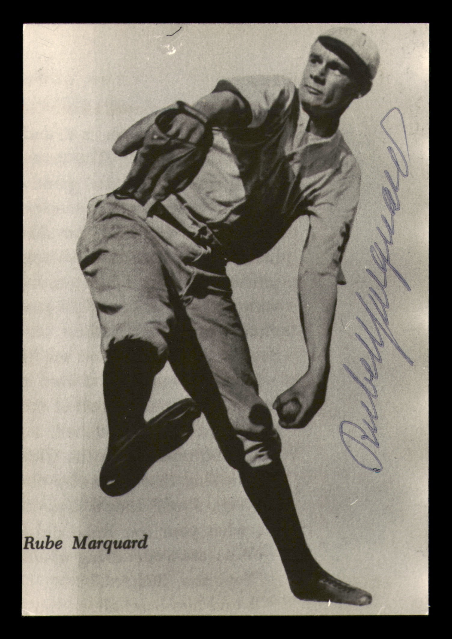 Rube Marquard Autographed 3.5x5 Photo New York Giants Brooklyn Dodgers ...