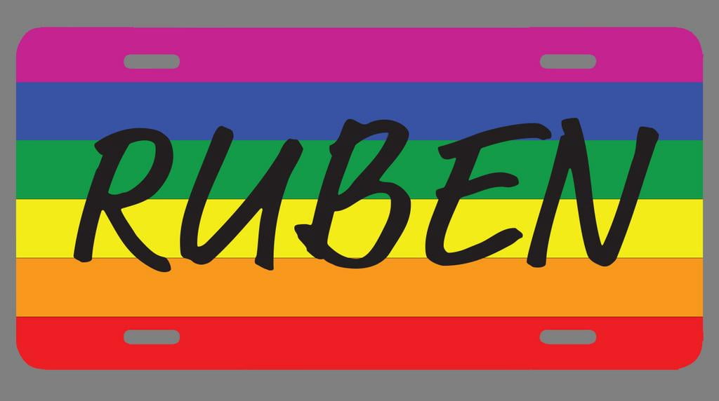 Ruben Name Pride Flag Style License Plate Tag Vanity Novelty Metal | UV ...