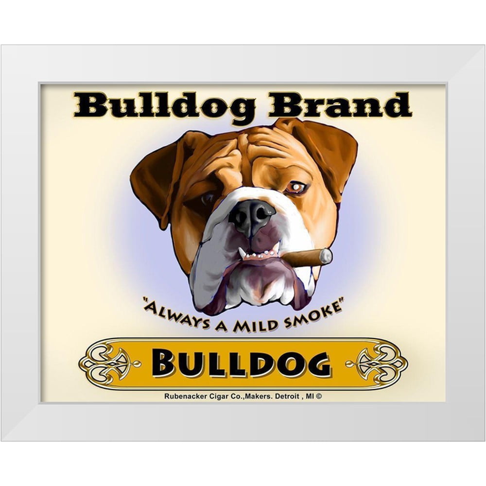 Rubenacker, Brian 14x12 White Modern Wood Framed Museum Art Print Titled - Bulldog Cigar ...