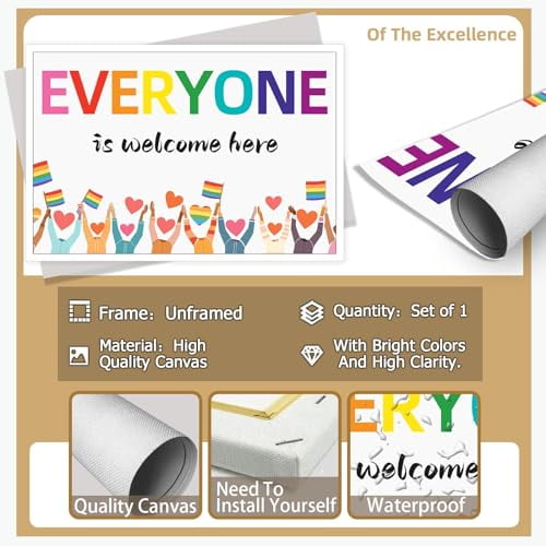 Rubeoxn Everyone Is Welcome Here Posters Inclusion Racism Equality ...