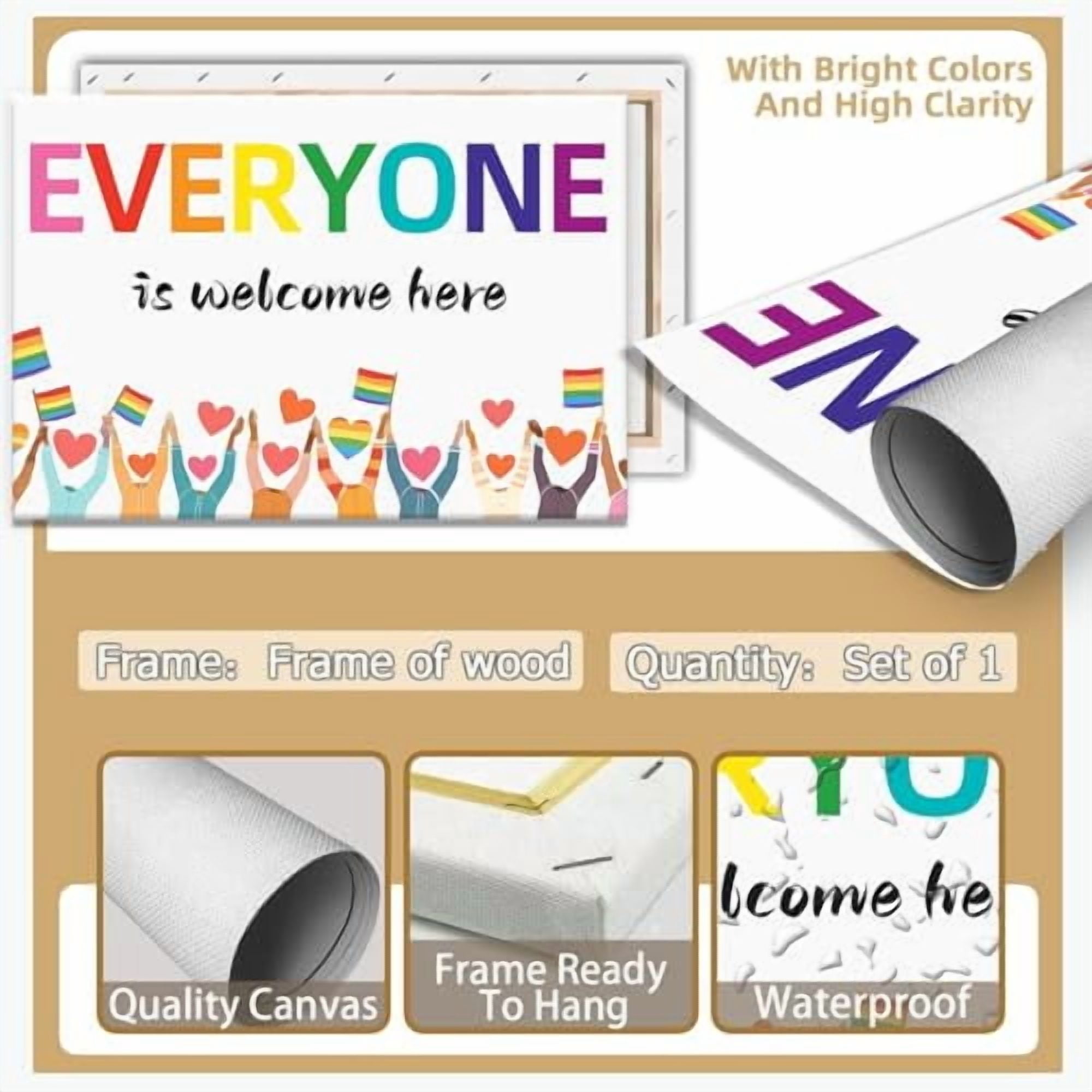 Rubeoxn Everyone Is Welcome Here Posters Inclusion Racism Equality ...