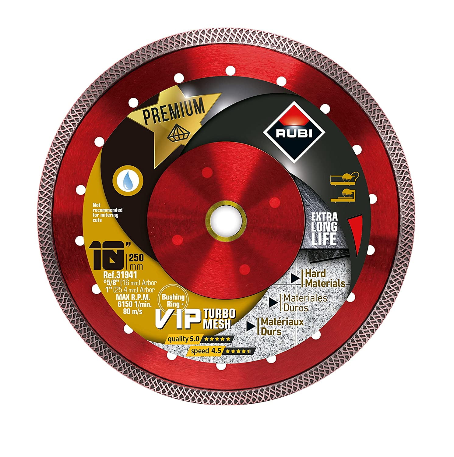 Rubi Tools Viper 10" Wet Diamond Blade USA Ref.31941 - Walmart.com