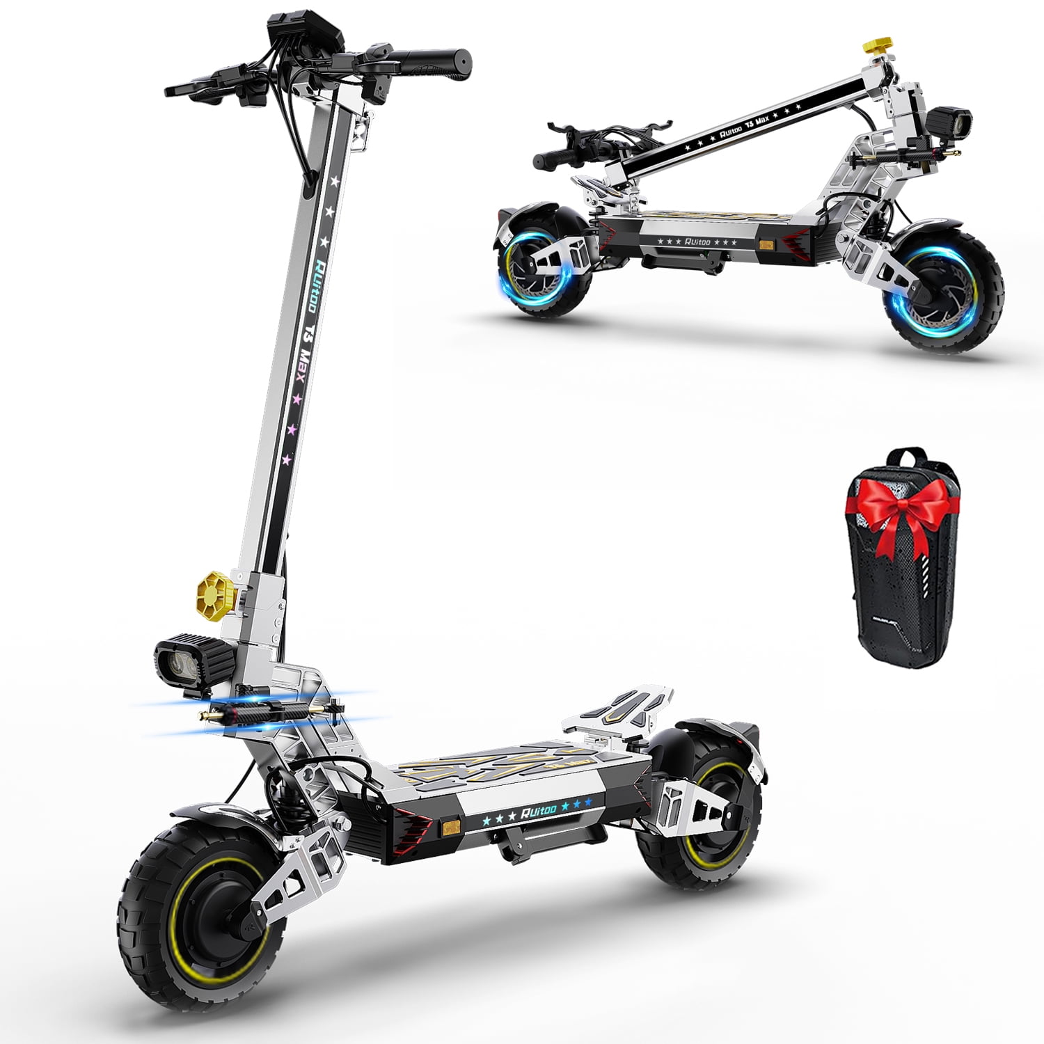 RubiQ Sports 47 Mph Electric Scooter for Adults, Range 53 Miles 5600W ...
