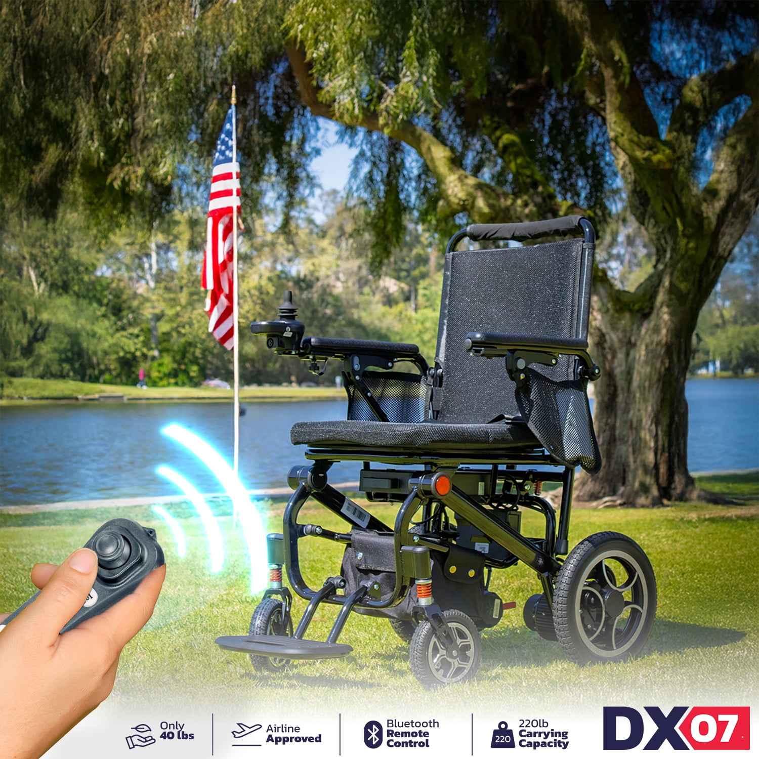 Rubicon DX07 All Terrain Foldable Electric Wheelchairs for Adults - Powerful 500W Motor - 12 mi ...