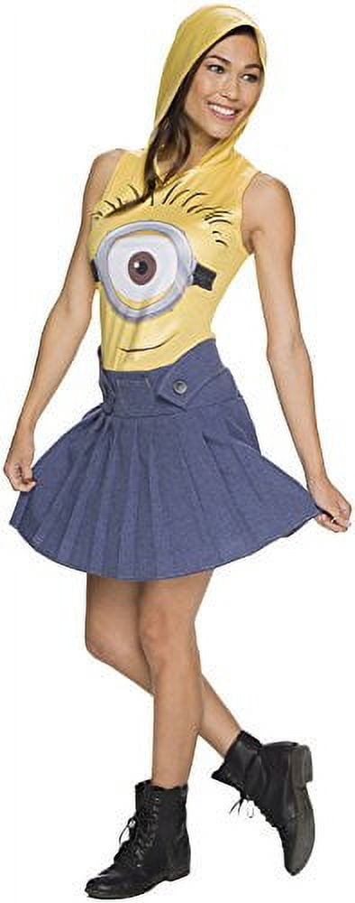 Rubie's Costume Co Women's Minion Face Hooded Costume Dress, Yellow ...
