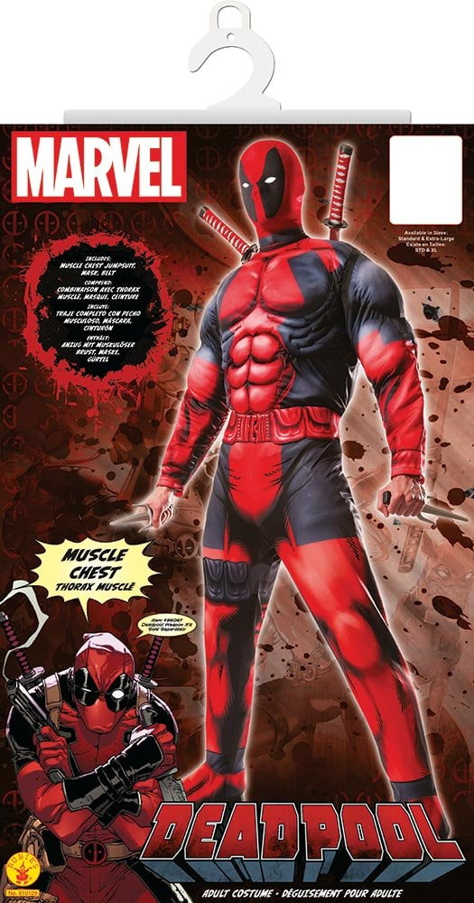 Rubie's Adult Strong Deadpool Halloween Costume - Padded Jumpsuit with ...