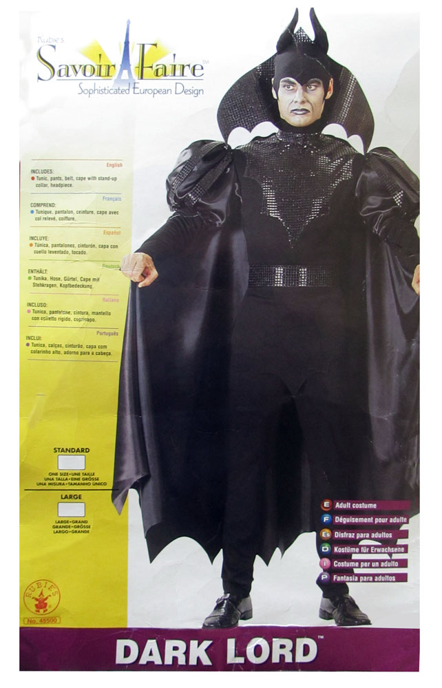 Rubie's Savoir Faire Mens Dark Lord Halloween Costume, Black, Large ...
