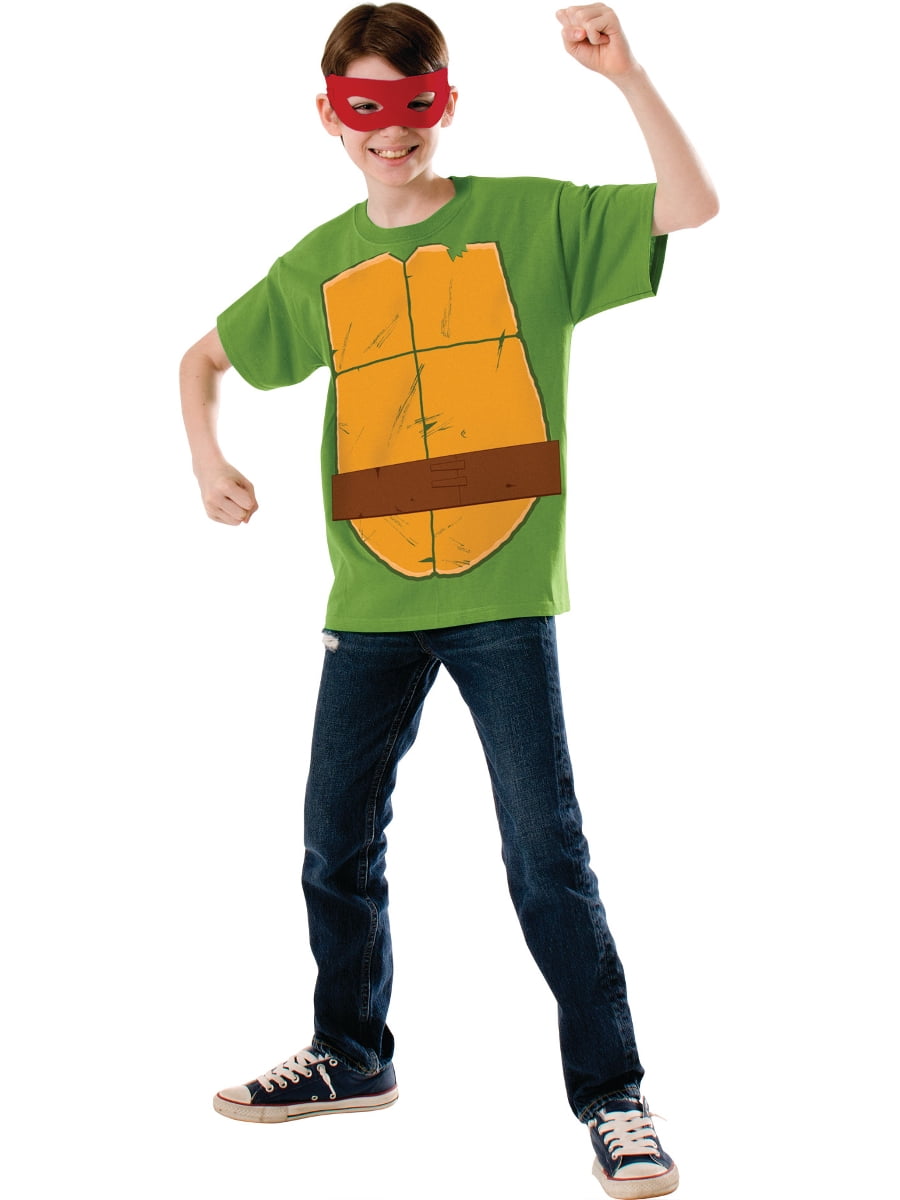 Childs Teenage Mutant Ninja Turtles Raphael Eye Mask Costume Shirt ...