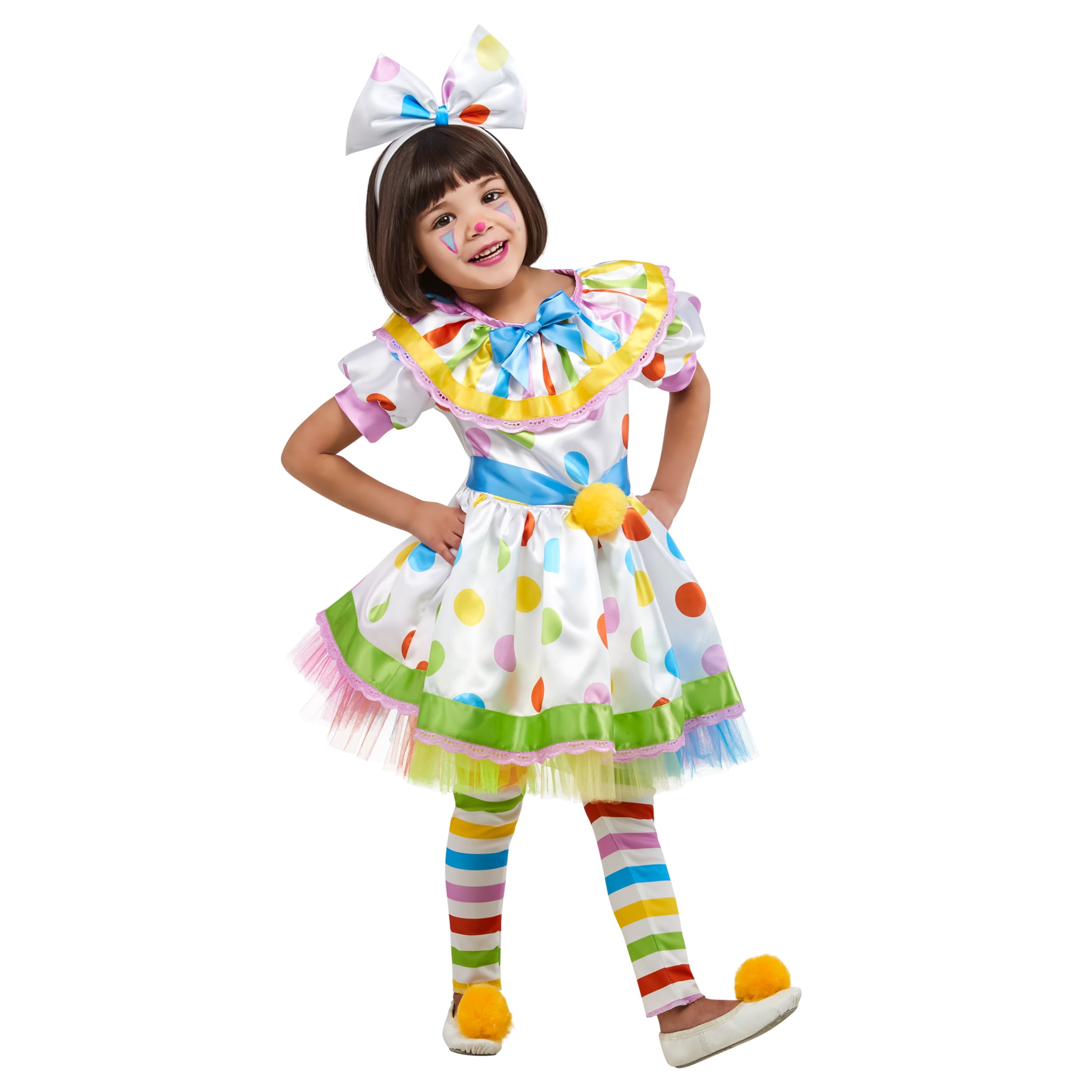 Rubies Dottie Brights & Stripes the Clown Costume for Toddlers, Girls ...