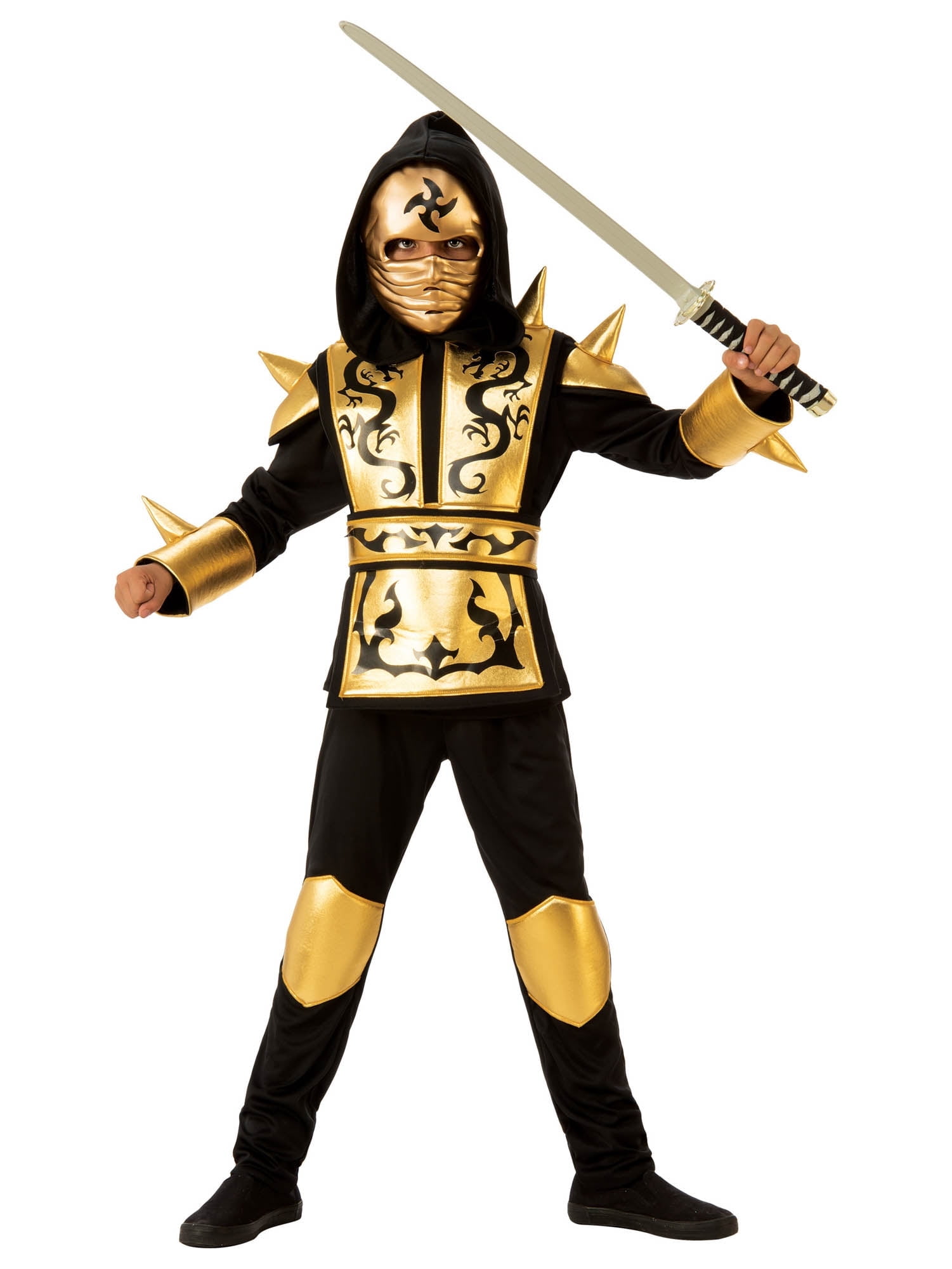 Rubies Golden Dragonfire Ninja Costume for Kids, Boys Large - Walmart.com