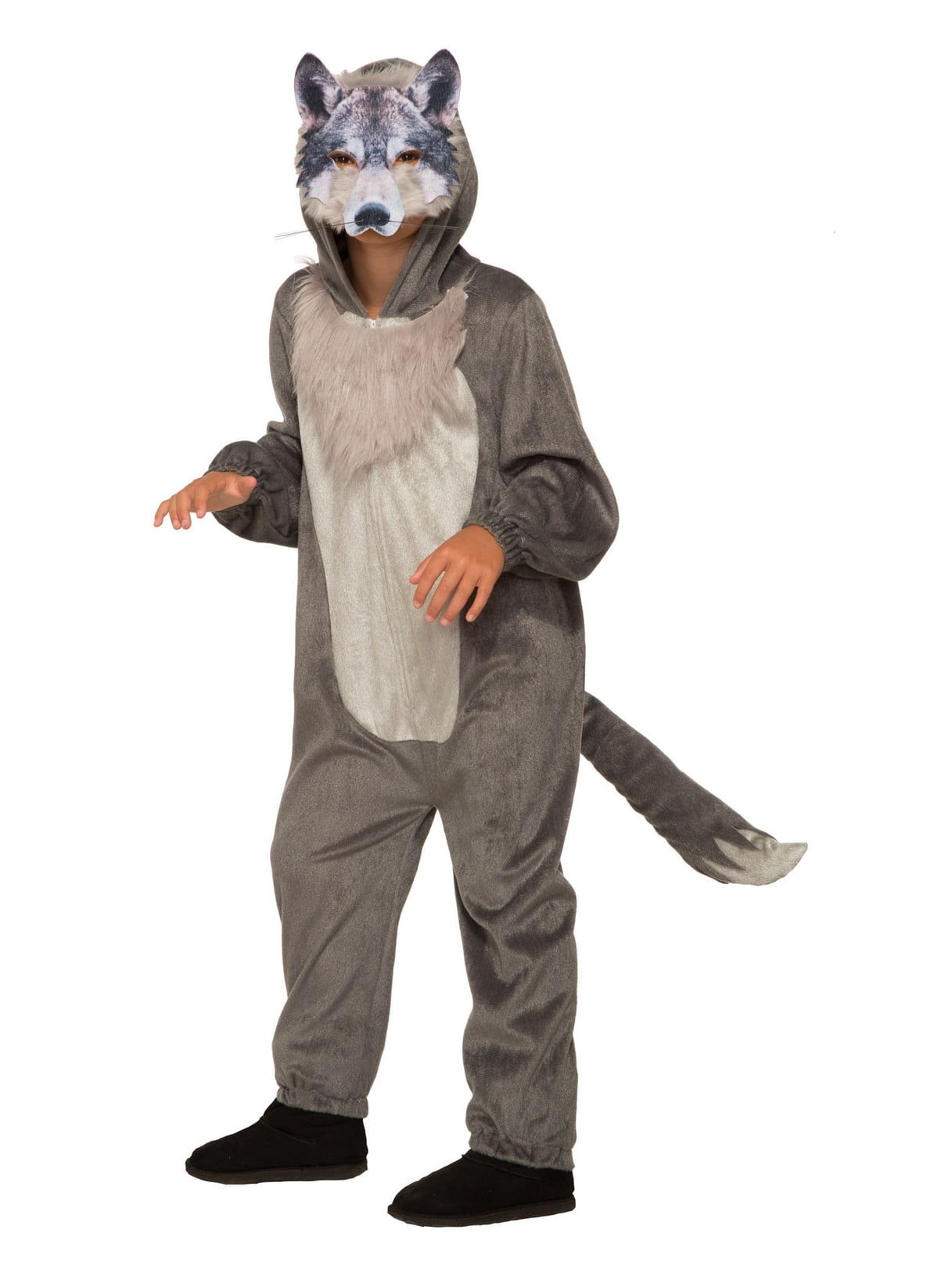 Boys Halloween Wolf Costume Jumpsuit with Tail and Mask for Kids ...
