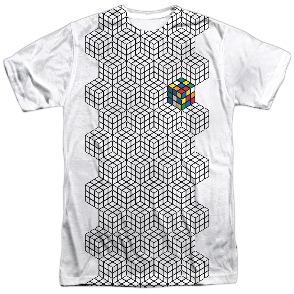 Rubik's Cube Classic Hand Puzzle Game Cube Pattern Adult Front Print T ...