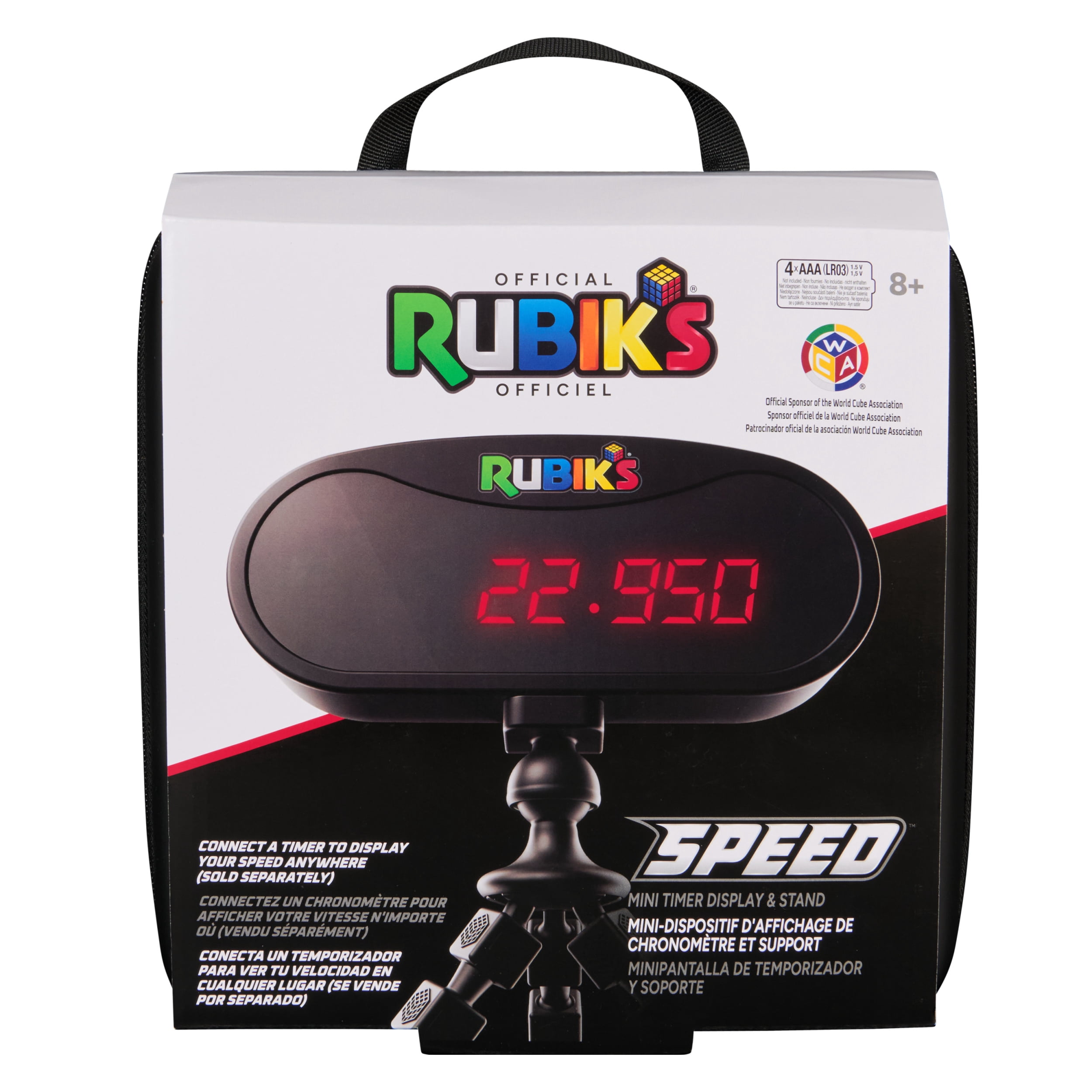 Rubik’s Cube, Mini Timer Display & Stand, Includes Case, Clear Display ...