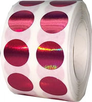 Rubine Red Holographic Circle Dot Stickers, 0.5 Inch Round, 1000 Labels ...