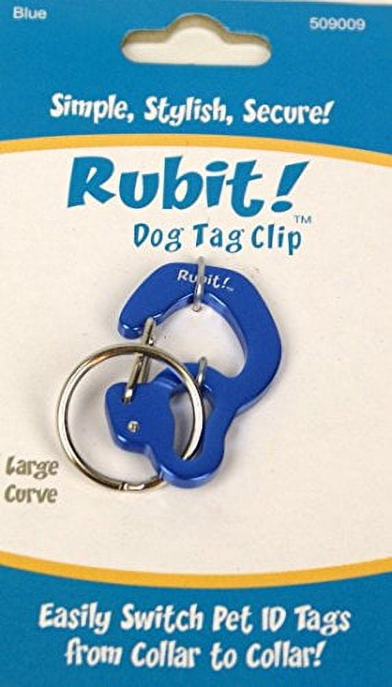 Rubit! Curve Shaped Dog Tag Clip Blue Large - Walmart.com