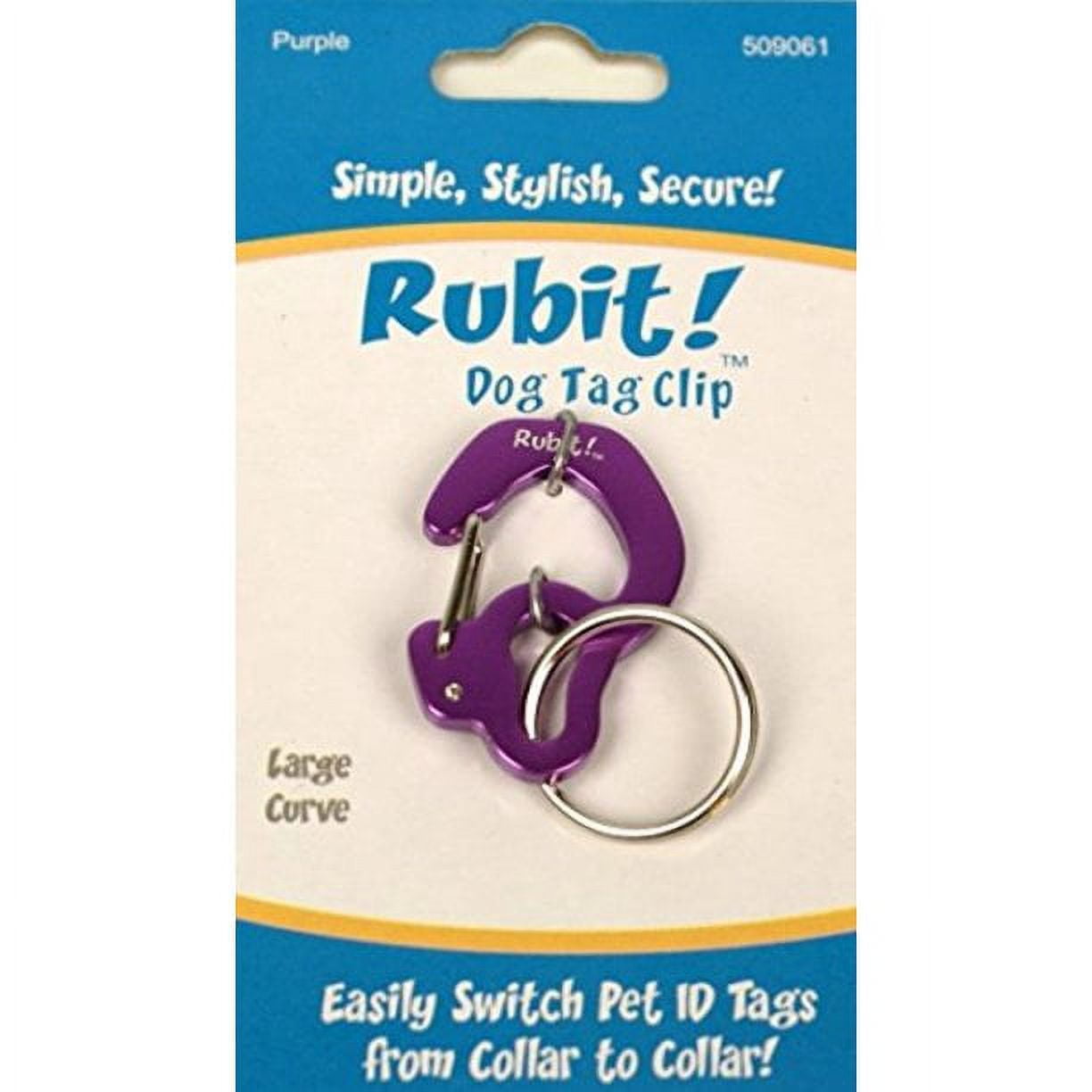 Rubit! Curve Shaped Dog Tag Clip Purple Large - Walmart.com