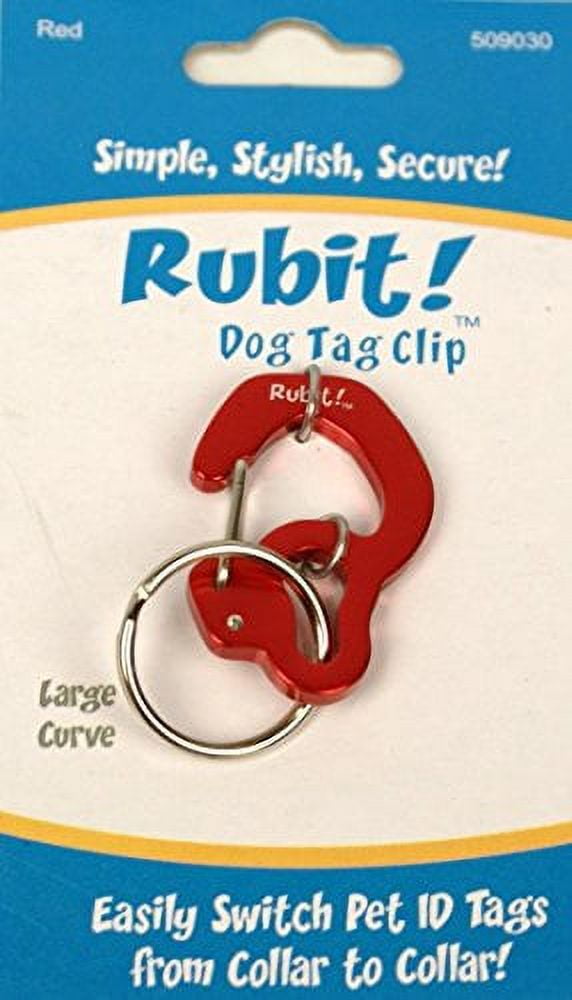 Rubit! Curve Shaped Dog Tag Clip Red Large - Walmart.com