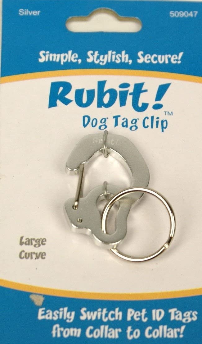 Rubit! Curve Shaped Dog Tag Clip Silver Large - Walmart.com