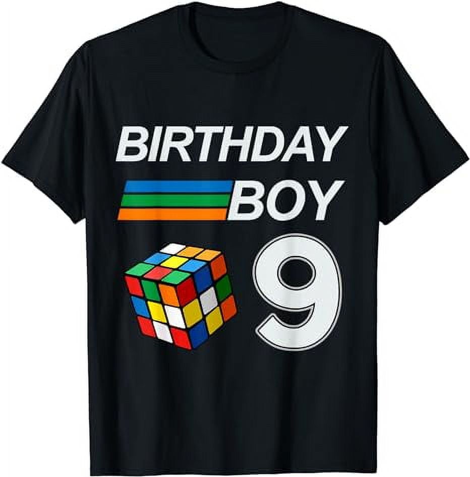 Rubixk Cube Speed Cubing Birthday Boy 9 Years Old Boys Kid T-Shirt ...
