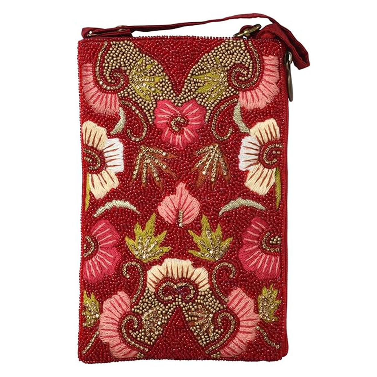 Ruby Bloom Floral Club Bag Beaded Phone Crossbody, Red Multi - Walmart.com