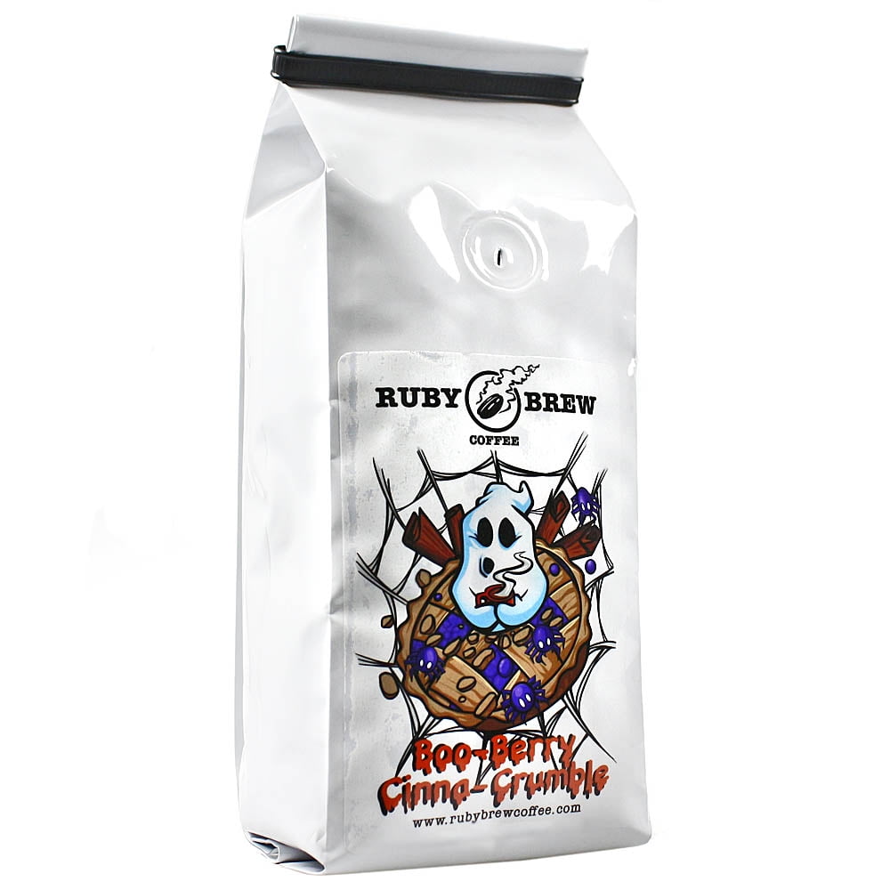 Ruby Brew Coffee Boo-Berry Cinna-Crumble Blueberry Cinnamon Ground Coffee 16 Oz Bag Medium Roast ...