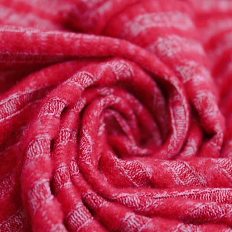 Ruby Chambray 6x3 Brushed Poly Rayon Rib Knit Fabric, DIY Projects by ...