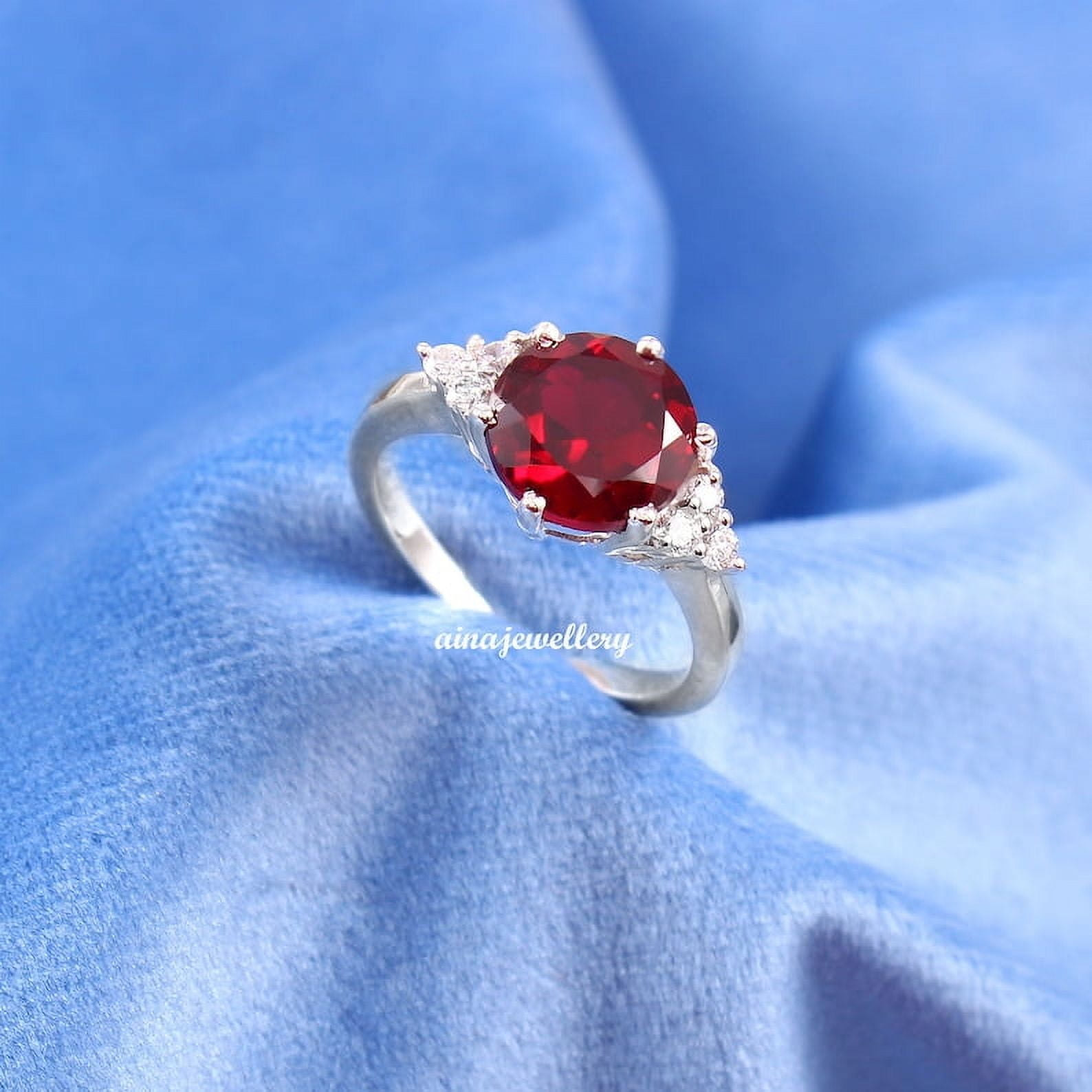 Ruby Engagement Ring, 925 Sterling Silver Ring, July Birthstone, Ruby Ring, Stacker Ring, Ruby ...