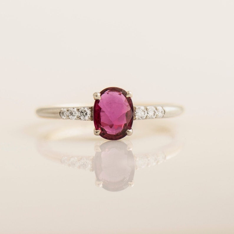 SHYAMKRIPA GEMS Classic With Sides Ruby Engagement Ring, 925 Sterling ...