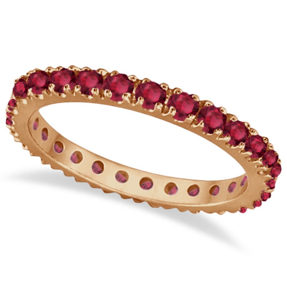 Ruby Eternity Band Stackable Ring 14K Rose Gold (0.50ct) - Walmart.com