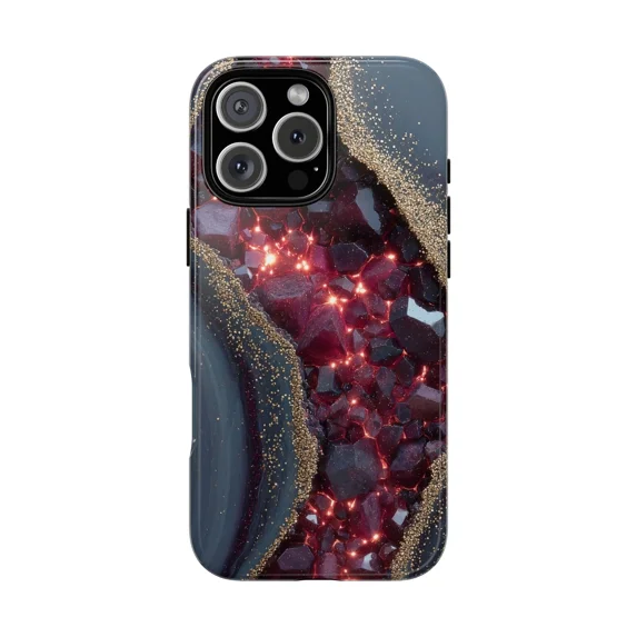 Ruby Geode Gray Marble Crystal Case for iPhone 11-17 Pro Max - Walmart.com