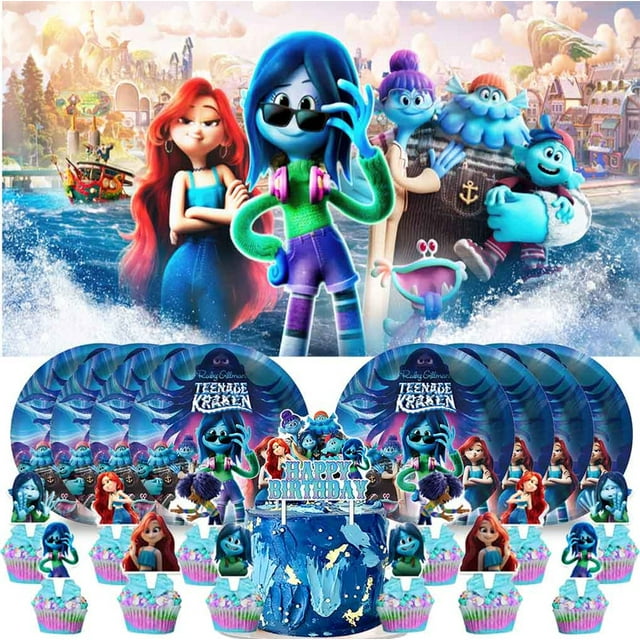 Ruby Gillman Teenage Kraken Party Supplies Birthday Decorations Plates ...