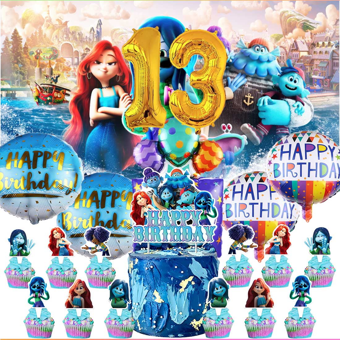 Ruby Gillman Teenage Kraken Party Supplies Decor 13th Kit Balloons ...