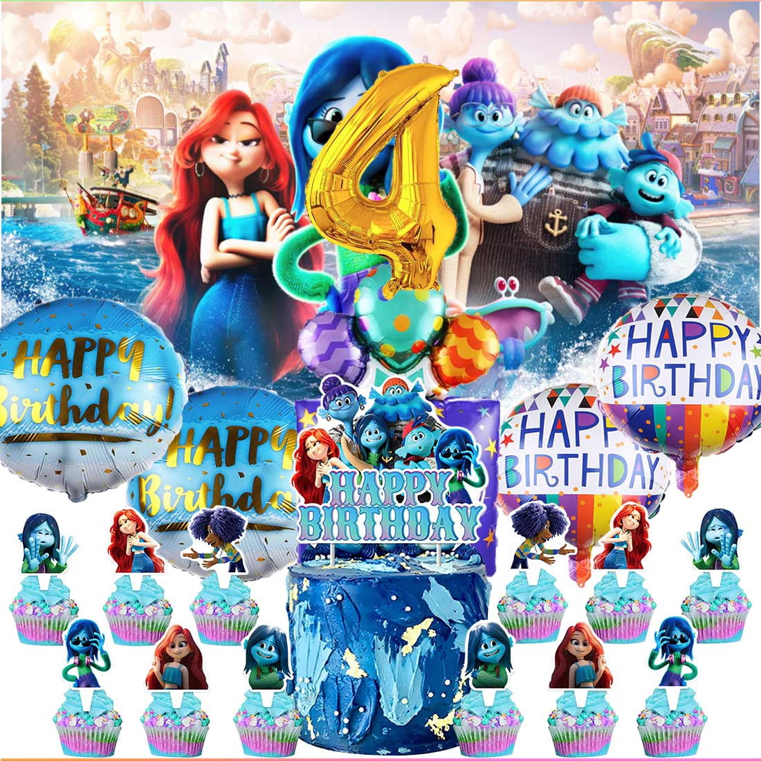 Ruby Gillman Teenage Kraken Party Supplies Decor 4th Kit Balloons ...