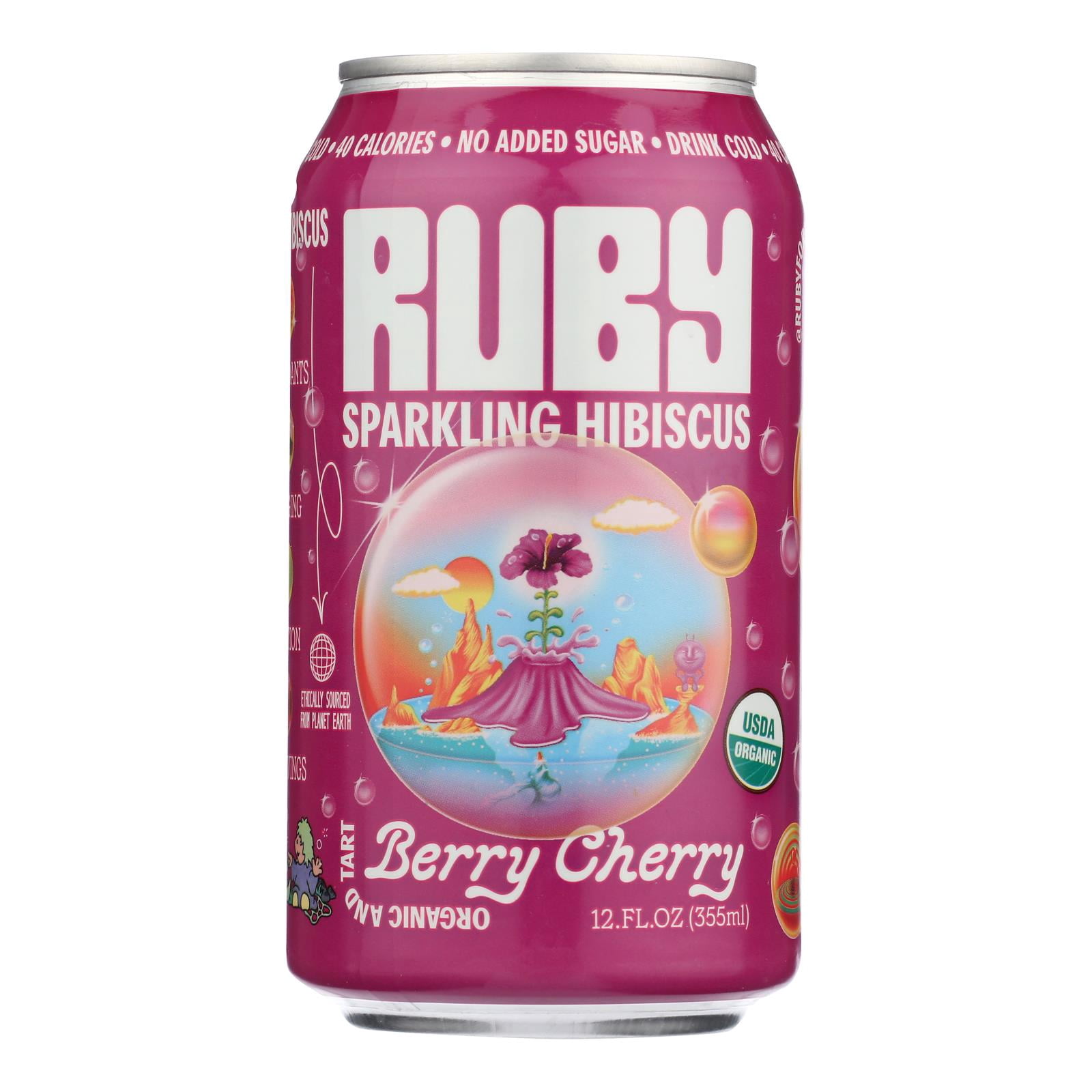 Ruby Hibiscus - Sparkling Hibiscus Organic Berry Cherry - Case of 12-12 Fluid Ounces - Walmart.com