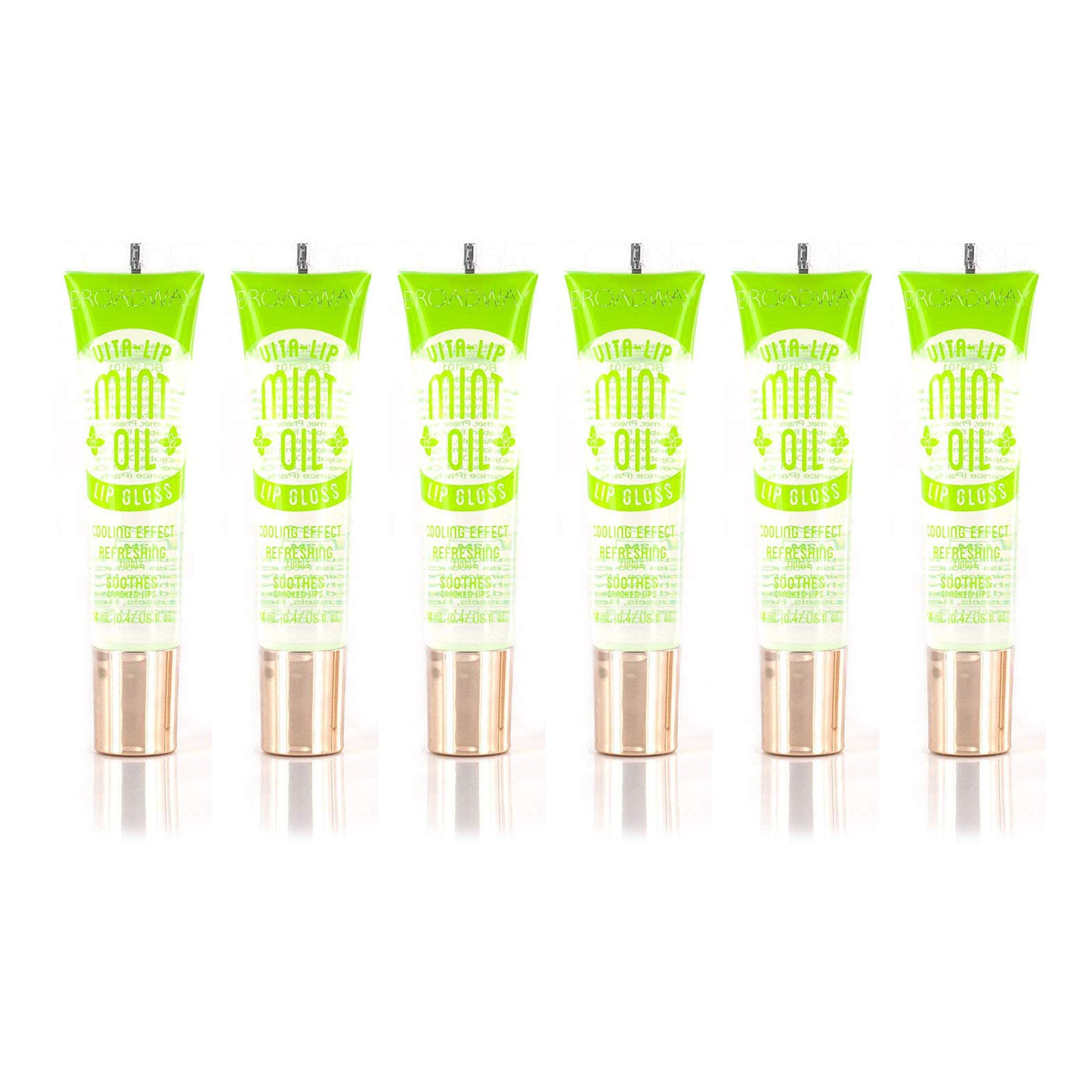 Ruby Kisses Broadway Vita-Lip Clear Lip Gloss (Mint Oil 6 Pack), Ultra ...