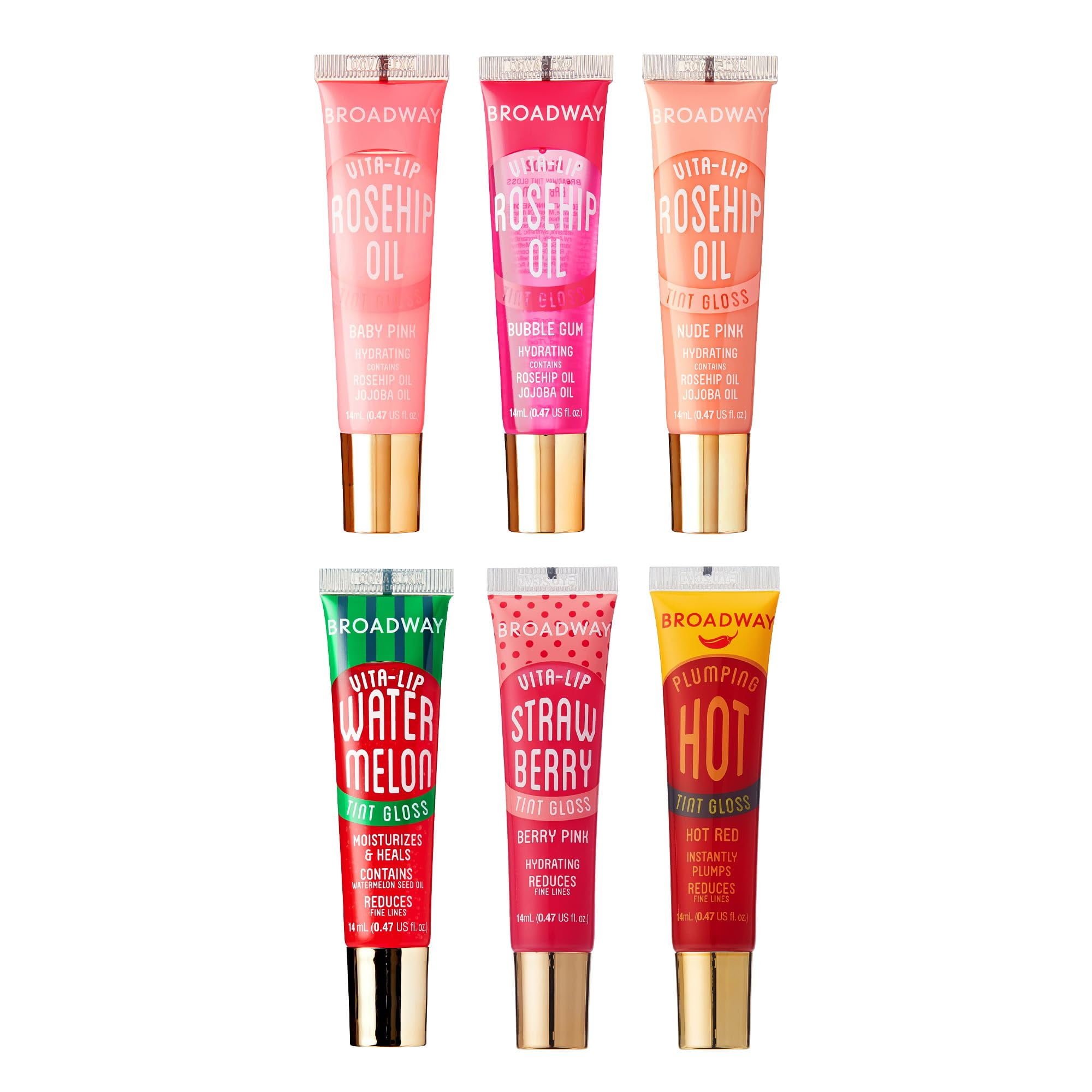 Ruby Kisses Broadway Vita-Lip Tinted Lip Gloss (9 Pack) Ultra-Hydrating, Nourishing, Soothing ...