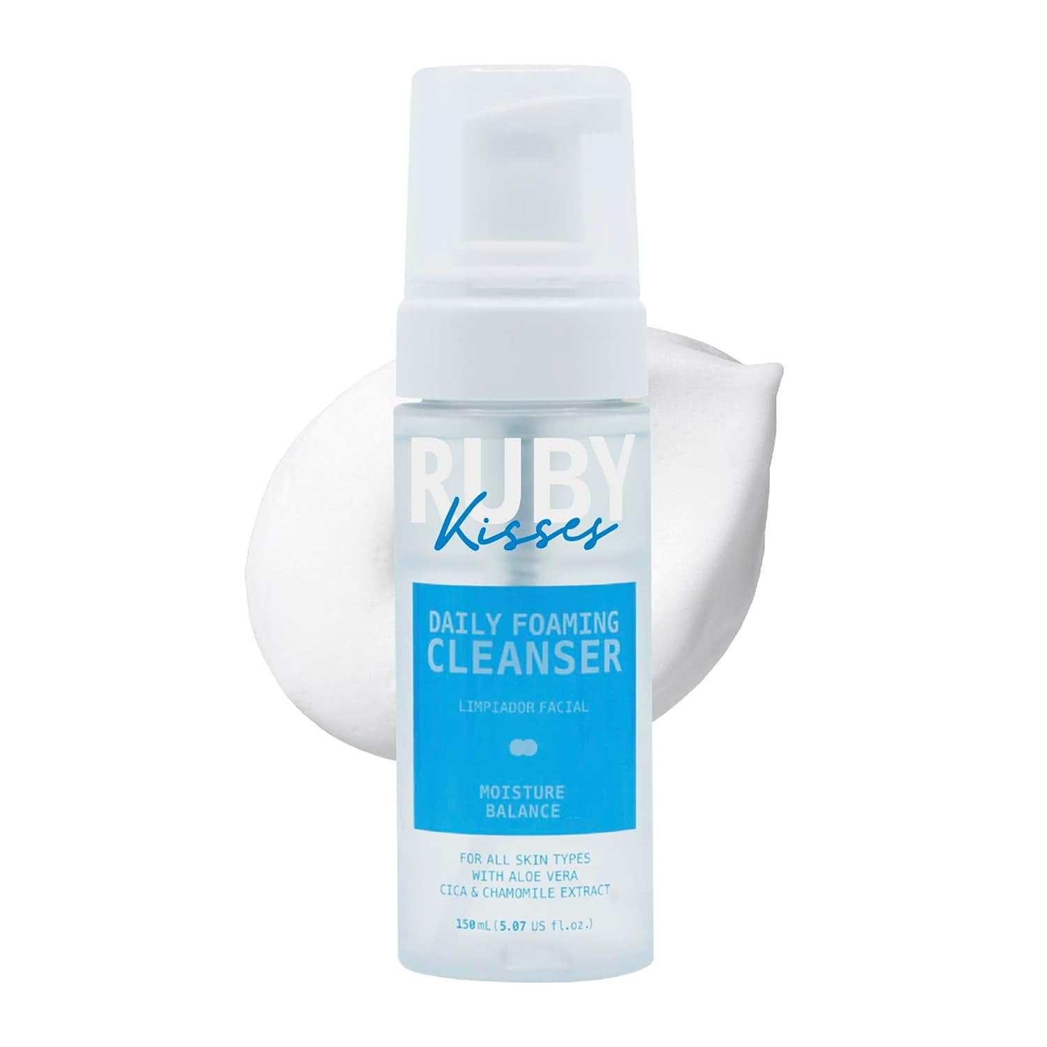 Ruby Kisses Daily Foaming Face Cleanser, Moisture & Balance, Suitable for Sensitive, All Skin ...